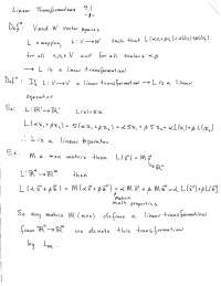 Linear Transformation - Applied Linear Algebra, Notes | MATH 310 - Docsity