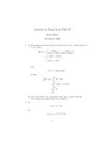 9 Solved Questions in Calculus III - Midterm Exam | MATH 210 - Docsity