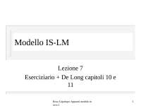 Modello IS-LM - De Long - Macroeconomia - Docsity