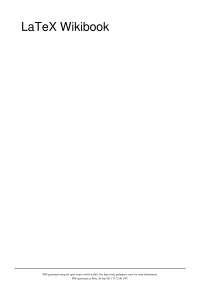 LaTeX Wikibook Contents - Latex Wiki Book - Docsity