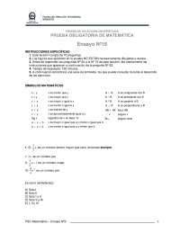 Prueba de seleccion universitaria - Examen - Universidad Andres Bello - Docsity