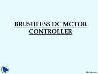 Brushless D.C. Motor Controller-Microcontroller and Assembly Language-Project Presentation - Docsity