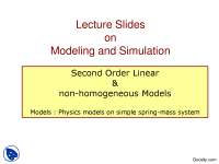 Second Order Linear and Nonhomogeneous Models-Mathematical Modeling and Simulation-Lecture ...