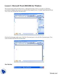 Microsoft Word 2003-Computer Fundamentals-Lab Manuals | Exercises Computer Fundamentals | Docsity