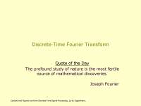 Discrete Time Fourier Transform-Digital Signal Processing-Lecture Slides - Docsity