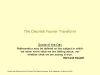 Discrete Fourier Transform-Digital Signal Processing-Lecture Slides - Docsity