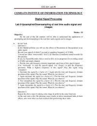 Exercises for Digital Signal Processing (Engineering) Free Online as PDF | Docsity