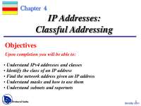 Classful Addressing Part I-Computer Networks-Lecture Slides - Docsity