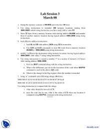Registers and Dump Command-Microprocessors-Lab Assignments - Docsity