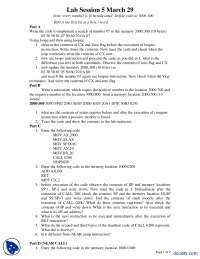 Coding Assembly Language-Microprocessors-Lab Assignments - Docsity