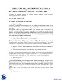 Relation of Properties of Materials With Structure-Mechanics of ...
