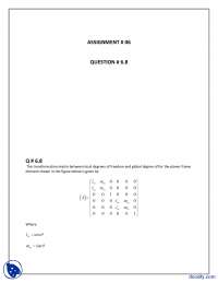 Transformation Matrix 2-Finite Element Method-Assignment Solution - Docsity