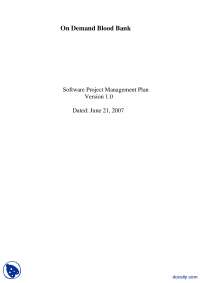 Sample Software Project Management Plan-Technical Writing-Handouts - Docsity