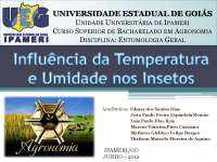 Influência da Temperatura e Umidade nos Insetos - Entomologia Geral ...