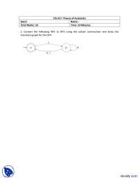NFA to DFA Conversion-Theory of Automata-Quiz - Docsity