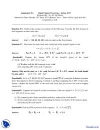Circular Convolution-Processing Digital Signals-Assignment - Docsity