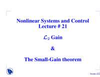 The Small Gain Theorem-Concepts in Non Linear Systems Control-Lecture Slides - Docsity