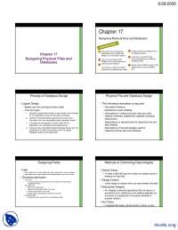 Designing Physical Files and Databases-Information Analysis and Design-Lecture Slides - Docsity