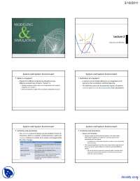 Systems and Models-Modeling and Simulation-Lecture Slides - Docsity