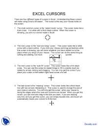 Deciphering Cursors-Excel-Handout - Docsity