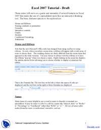 Menus, Ribbons and Formulas-Excel Overview-Handout | Exercises MS Microsoft Excel skills | Docsity