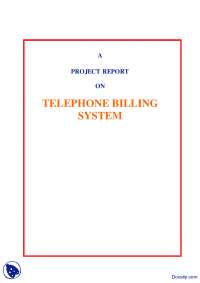 Telephone Billing System-Computer Sciences and Communication-Project ...