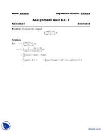 Integrals 4-Calculus-Assignment - Docsity