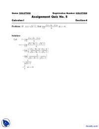 Limits 2-Calculus-Assignment - Docsity