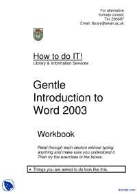 Workbook-MS Word-Lecture Handouts - Docsity