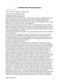 Letteratura postcoloniale II definitivo - Docsity