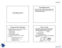 Flow Measurement II-Control and Instrumentation-Lecture Slides - Docsity