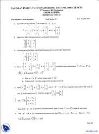 Eigan Values, Eigan Vectors-Linear Algebra-Paper Solution - Docsity