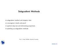 Subgradient Methods-Convex Optimization-Lecture Slides - Docsity