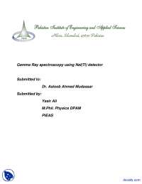Gamma Ray Spectroscopy-Physics-Lab Report - Docsity