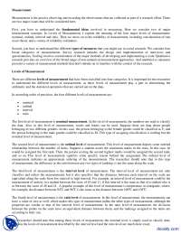 Levels of Measurement-Mass Communication-Handout | Exercises Mass Communication | Docsity