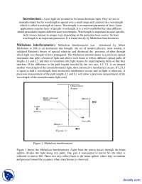 Michelson Interferometer II-Physics-Lab Report - Docsity
