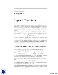 The Laplace Method And Transforms-Signals And Systems-Handout - Docsity
