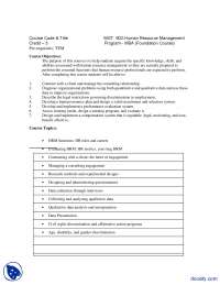 Network Management-Business Administration-Course Outline - Docsity