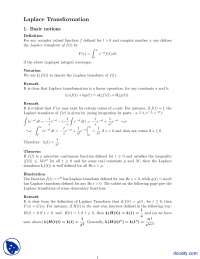 Basic Laplace Transforms-Signals And Systems-Handout - Docsity