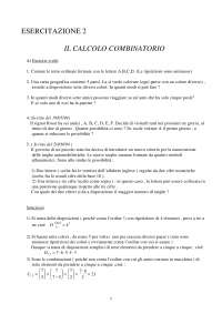 Dispense di Matematica - Esercizi di calcolo combinatorio 2 - Docsity