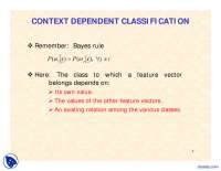 Context Dependent Classification-Pattern Classification and Recognition-Lecture Slides - Docsity