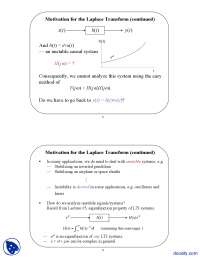 The Bilateral Laplace Transform-Theory of Signals And Systems-Lecture Slides - Docsity