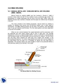 MMA Welding-Welding Technology Inspection-Lecture Handout - Docsity