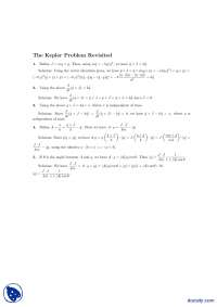 The Laplace Runge Lenz Vector Part 4-Classical and Relativistic Mechanics-Lecture Handout - Docsity