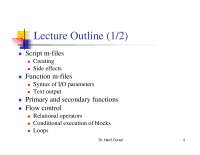MATLAB Tutorial 2-Machine Learning-Lecture Handout - Docsity