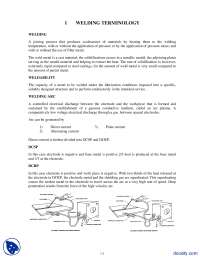 Welding Terminology-Welding-Lecture Handouts-Lectrue Handout - Docsity