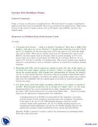 Muddiest Points Part 36-Signal and Systems-Lecture Handout - Docsity