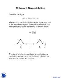 Coherent Demodulation-Signal and Systems-Lecture Handout - Docsity