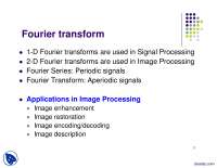 Fourier Transform-Colors Pictures And Digital Image Processing-Lecture Slides - Docsity