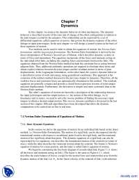 Dynamics-Introduction to Robotics-Lecture Handouts - Docsity